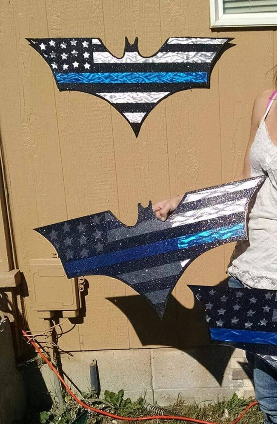 American Flag Thin Blue Line Wall Hanging Decorative Accent | Etsy