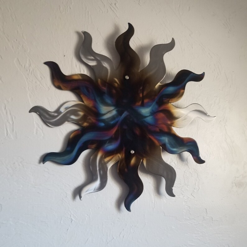 Metal Wall Art Sun Unique Home Decor Wacky Sun Colorful Many - Etsy