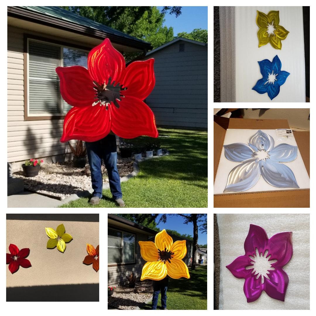 Metal Flower Wall Art Flower Wall Decor/ Large Metal Flowers Farmhouse ...