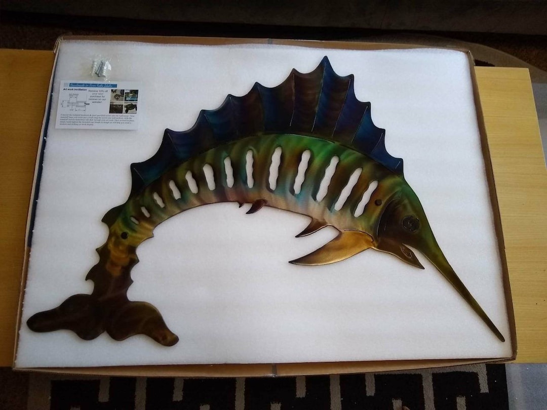 Metal Sailfish Wall Art, Fish Wall Mount, Home Decor, Coastal Art, Sea ...