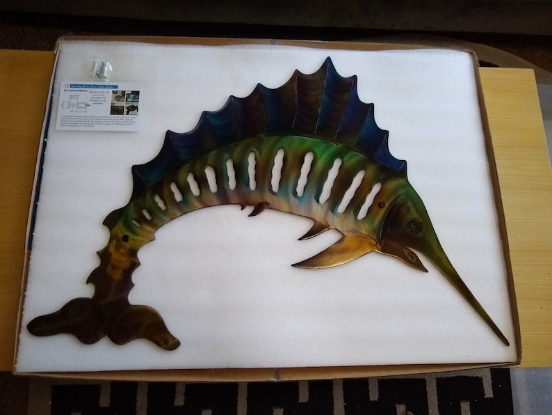 Metal Sailfish Wall Art Fish Wall Mount Home Decor Coastal - Etsy