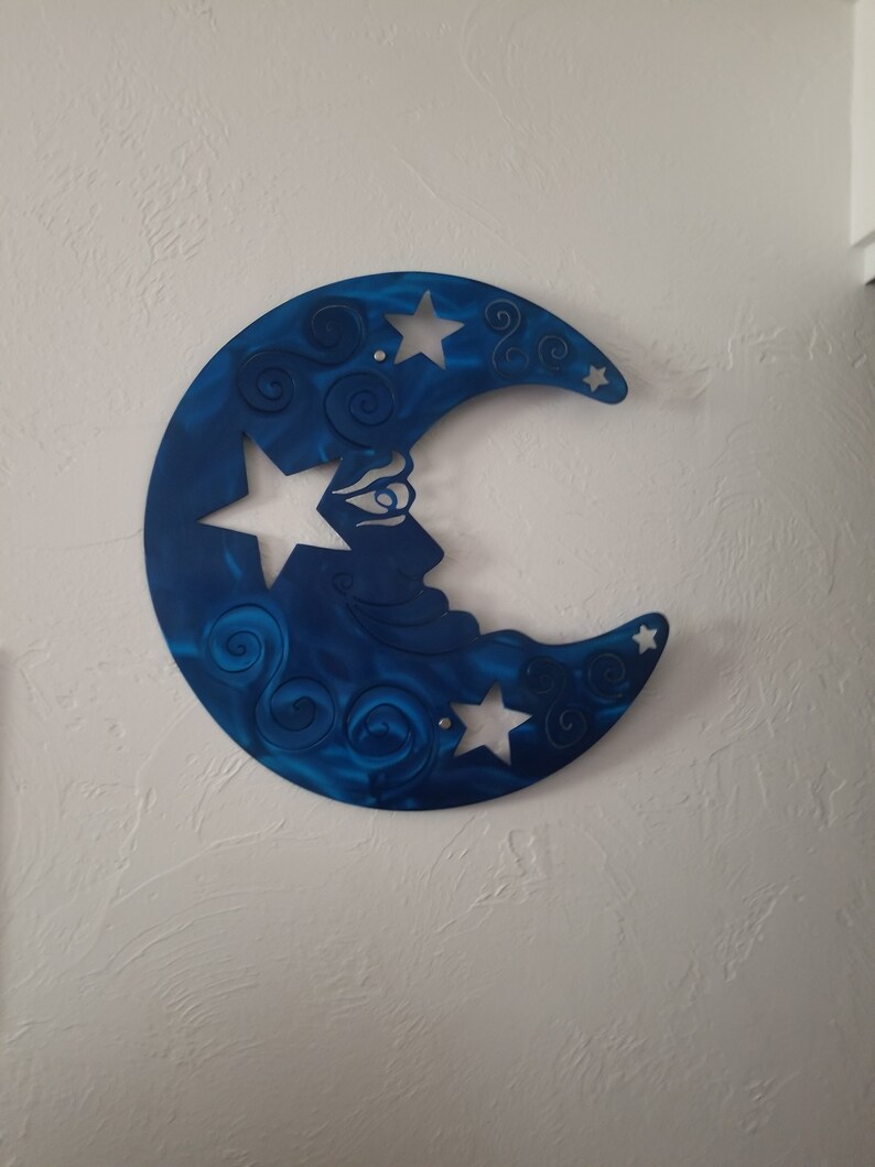 Rustic Metal Wall Art Moon / Metal Wall Decor ETSY Large Moon - Etsy