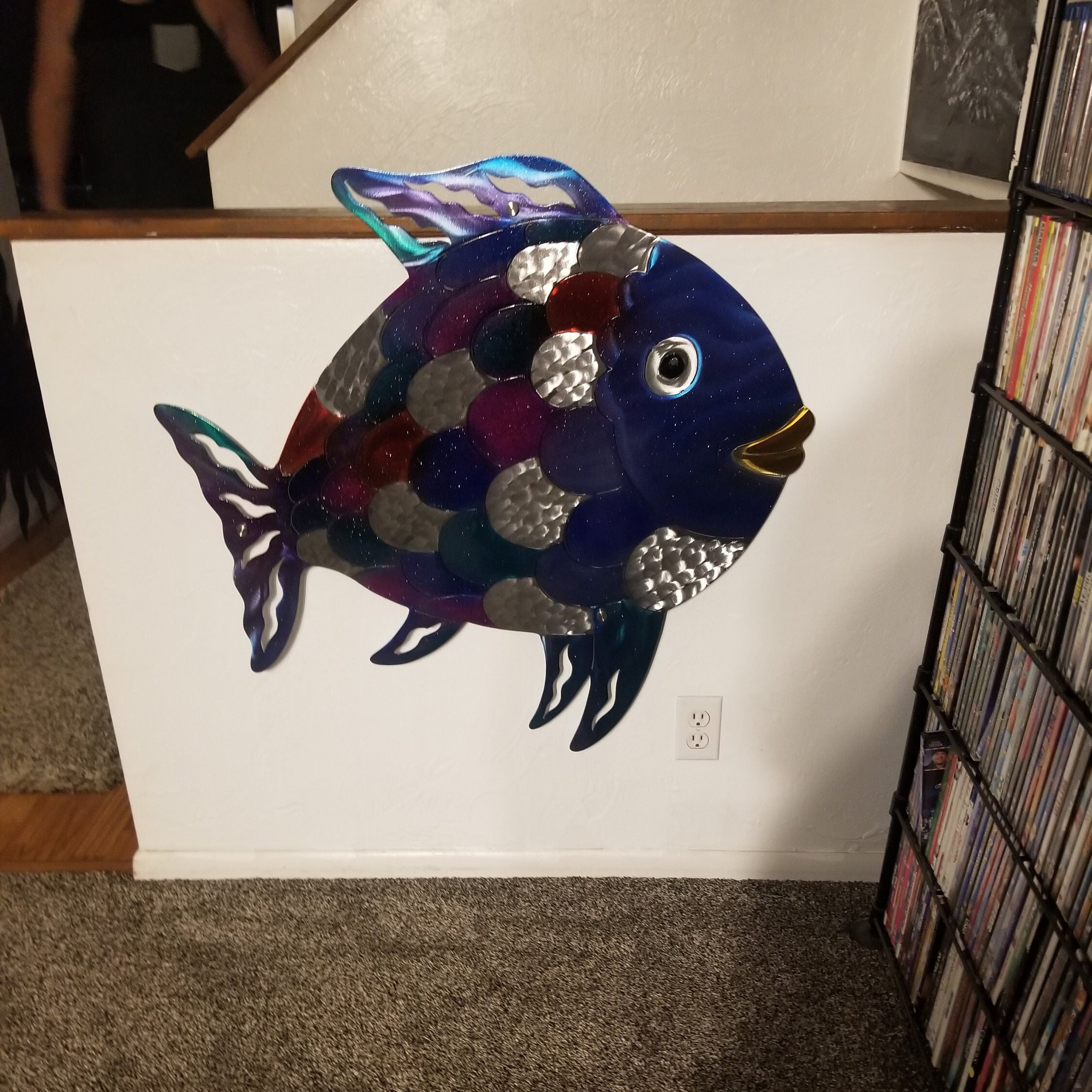Rainbow Fish Metal Wall Art Colorful Beach House Decor Handmade Fish ...
