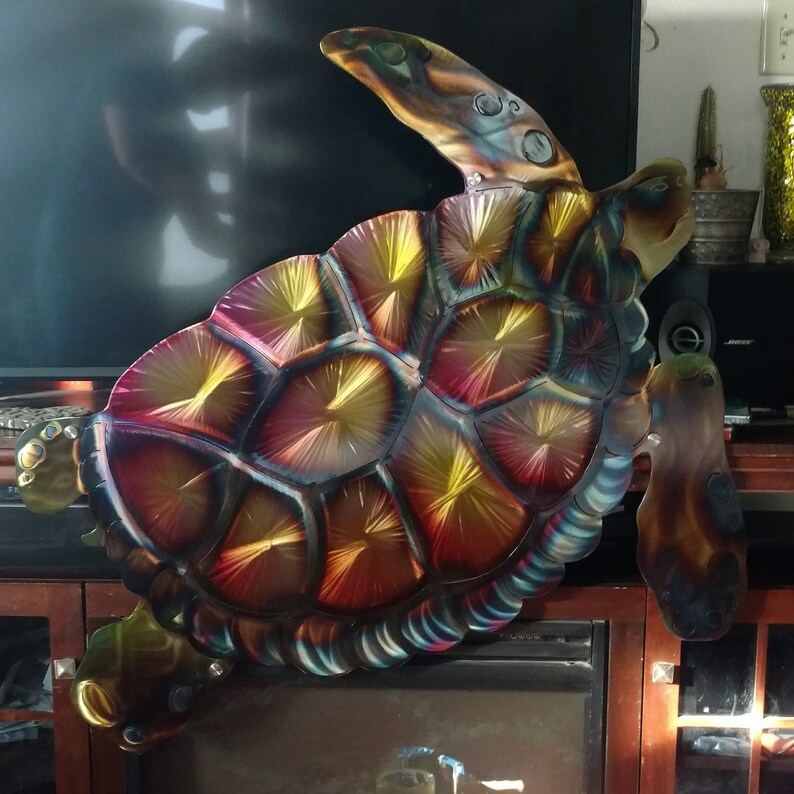 Metal Wall Art Turtle Sculptures / Outdoor ETSY Handmade Sea - Etsy