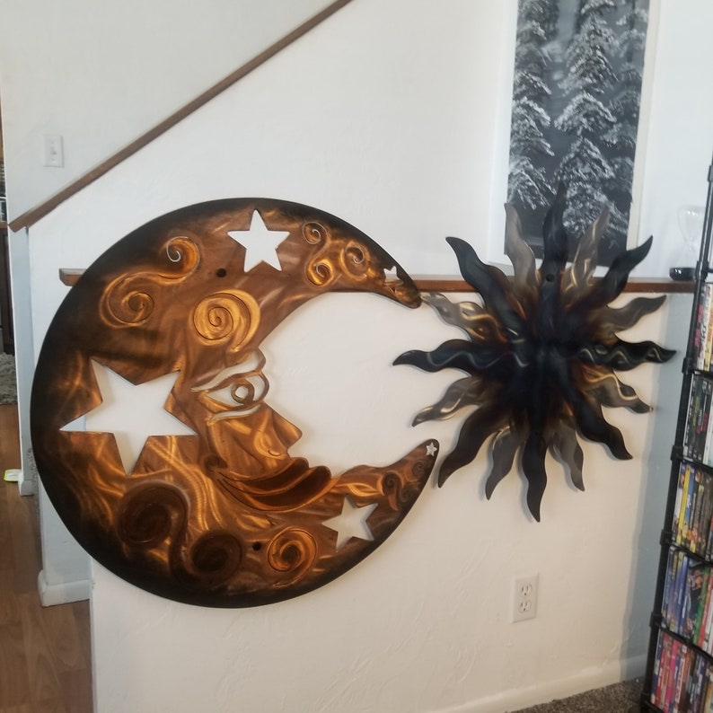 Rustic Metal Wall Art Moon / Metal Wall Decor ETSY Large Moon Plasma ...
