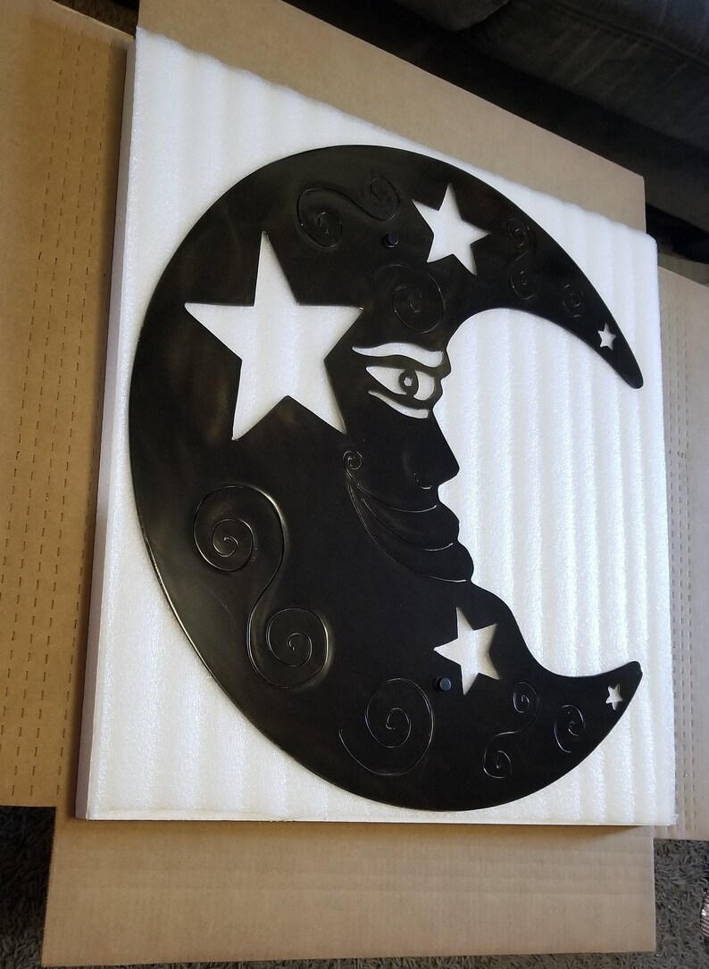 Metal Moon Wall Art Moon Patio Decor Crescent Moon Print - Etsy