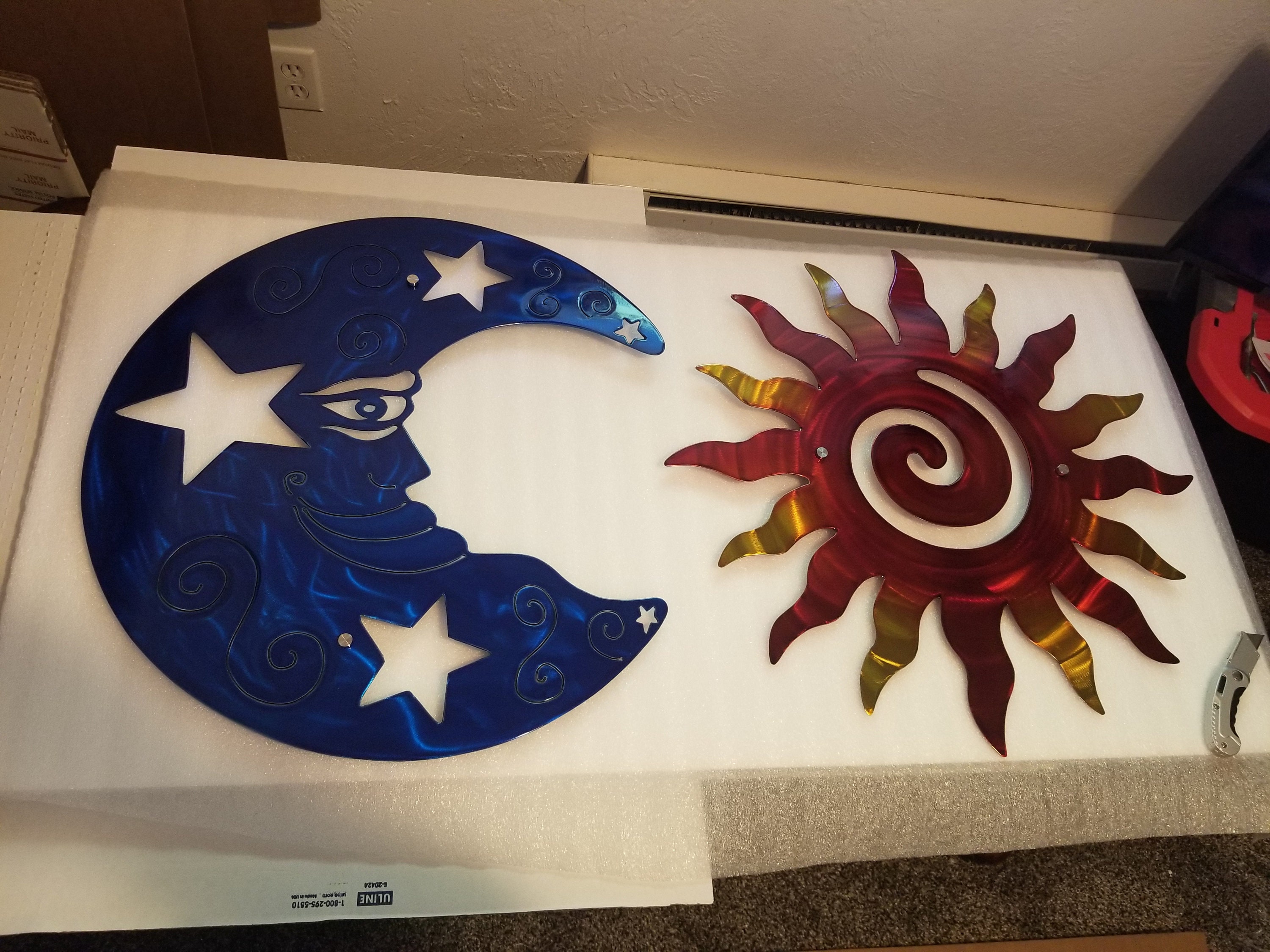 Metal Wall Art Celestial Patio Decor ETSY Handmade Sun With | Etsy