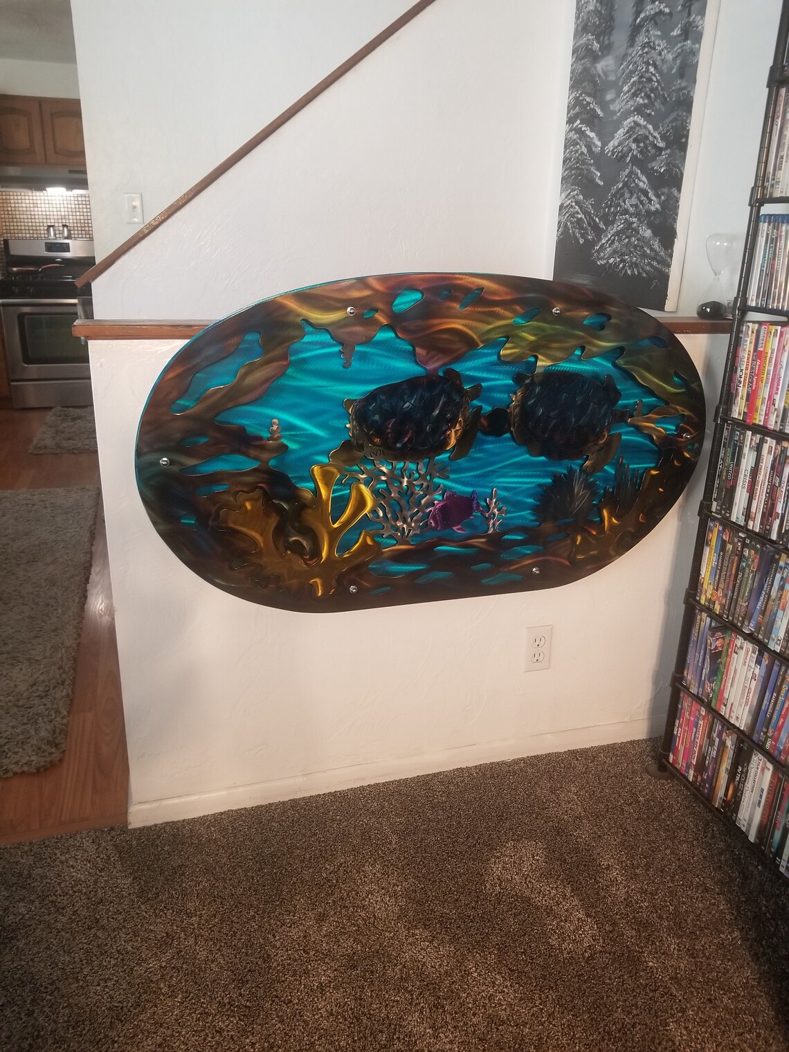 Metal Wall Sculpture Beach Scene Large Turtle Indoor Outdoor Art ETSY ...