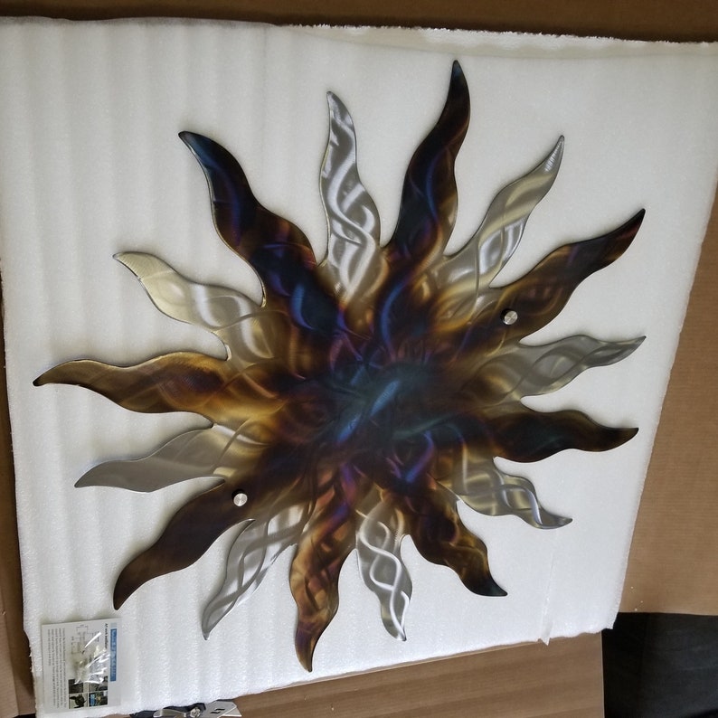 Large outdoor sun metal wall Art unique decor andmade large | Etsy