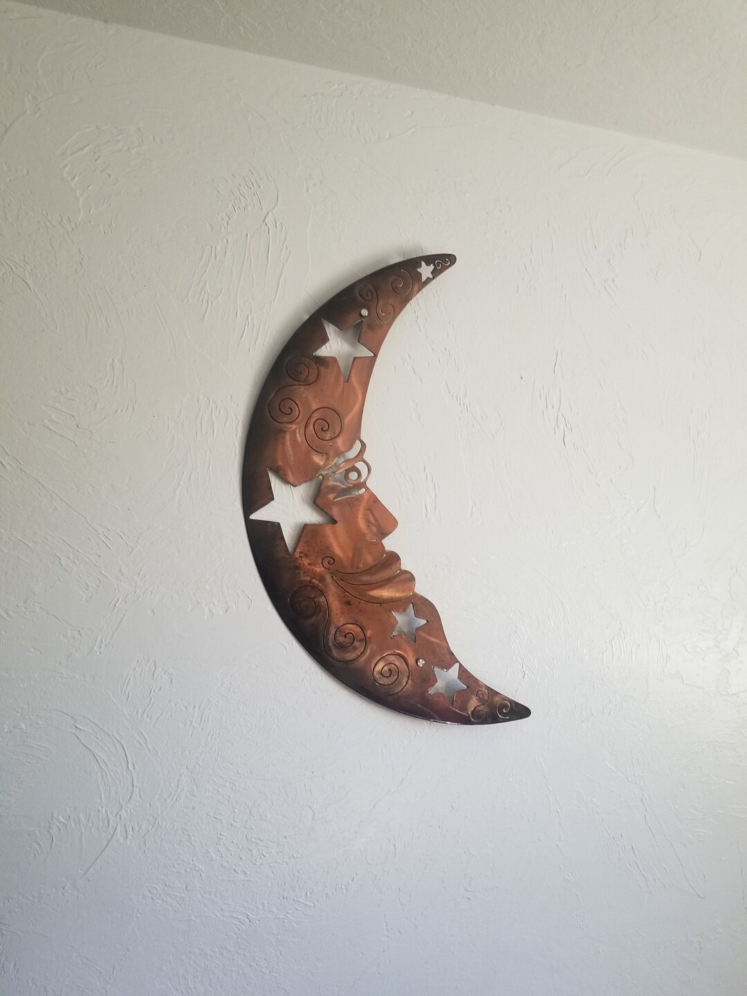 Moon Wall Decor Hanging Art Home Decor / Rustic Moon Farmhouse Art / Interior Design Living Room ...