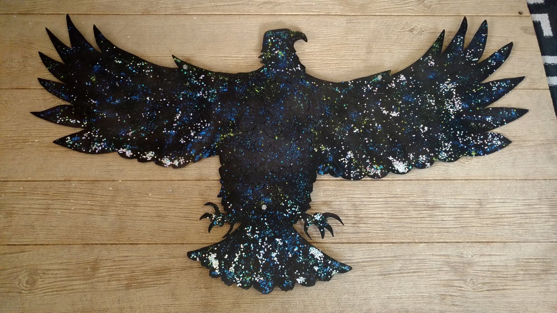 Metal wall art Eagle steel bald eagle handmade glitter home | Etsy
