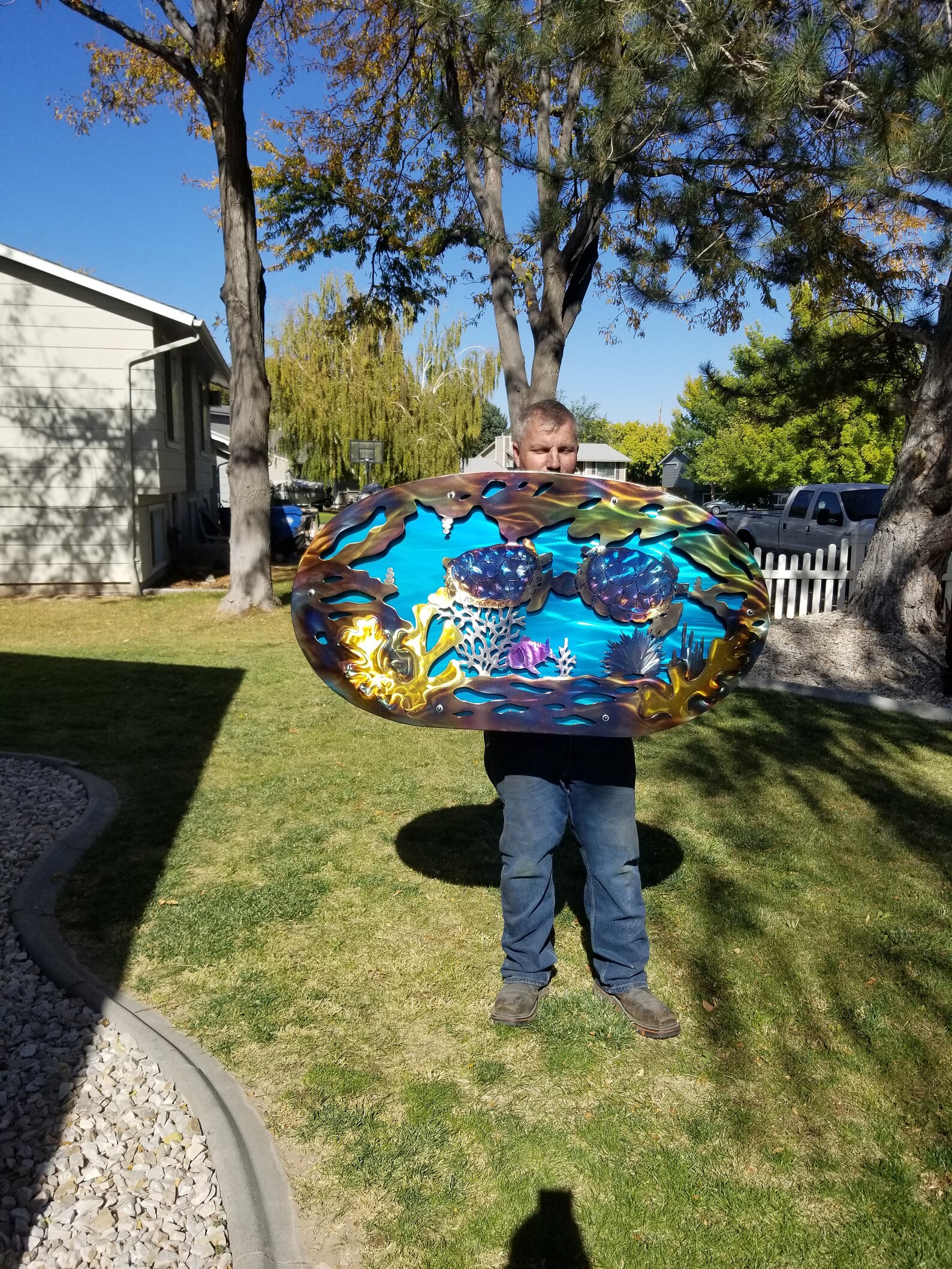 Metal Wall Sculpture Beach Scene Large Turtle Indoor Outdoor Art ETSY ...