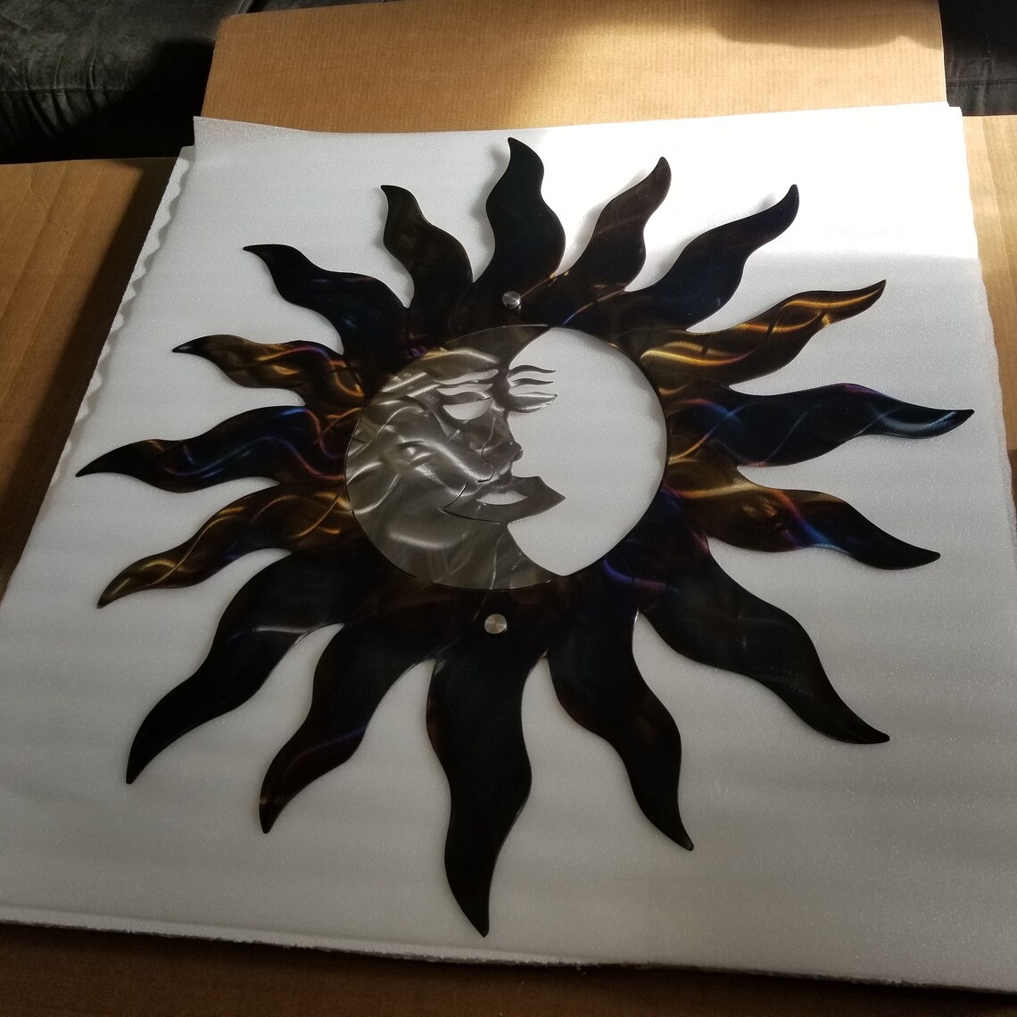 Patio Wall Art Sun With Face Outdoor Wall Decor Recycled - Etsy