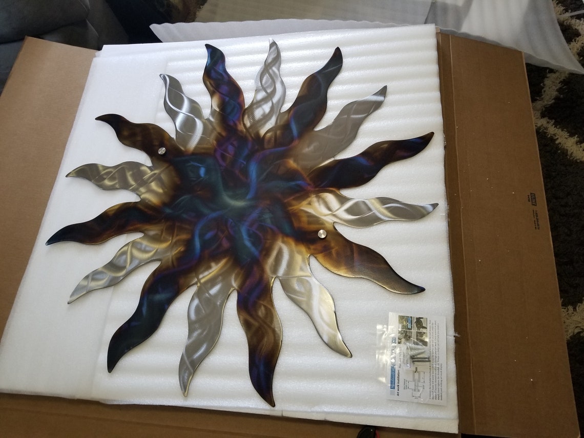 Large Metal Sun Indoor Large Sun Outdoor Wall Decor | Etsy
