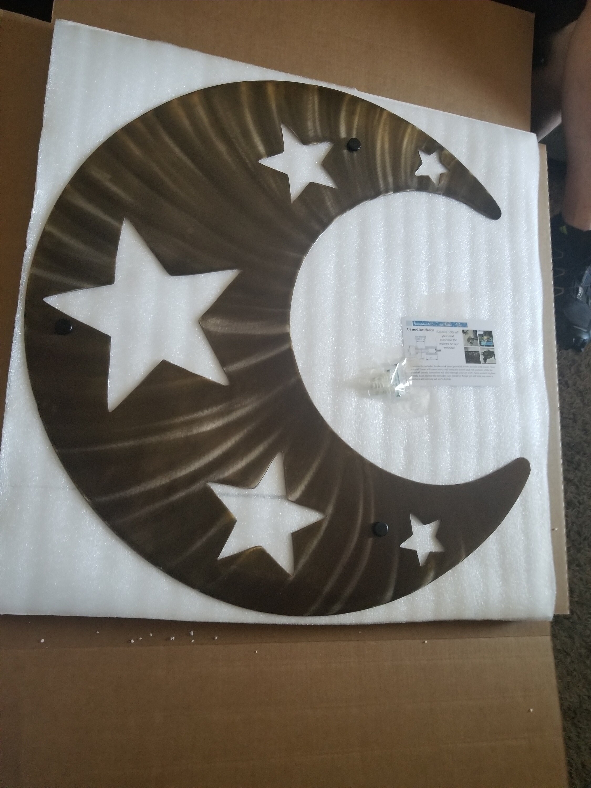 Metal Wall Art Moon With Stars Indoor Outdoor Metal Moon | Etsy