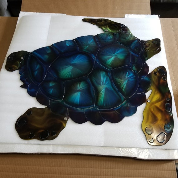 Metal Sea Turtle Wall Sculpture Large Plasma Cut Beach Decor | Etsy