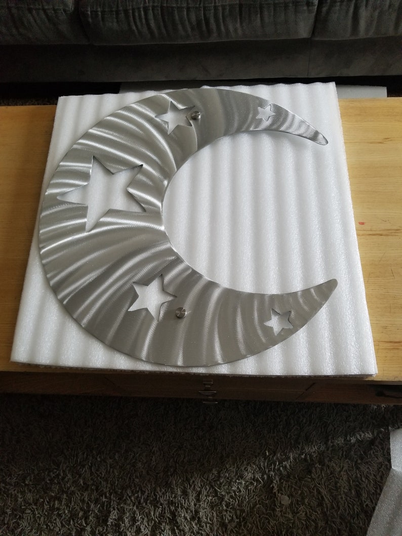 Moon metal wall art unique home decor metal moon and stars | Etsy