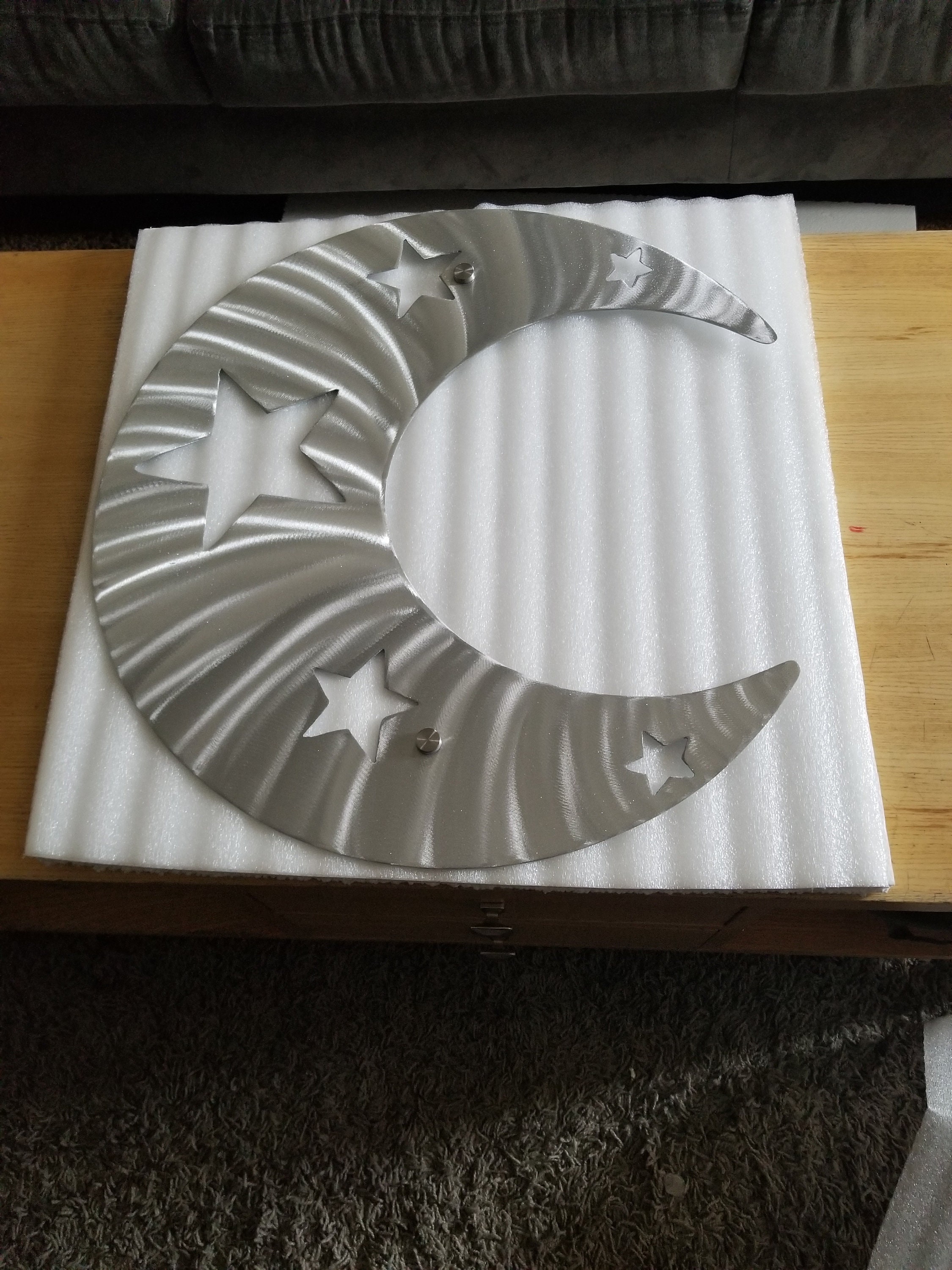 Moon metal wall art unique home decor metal moon and stars | Etsy