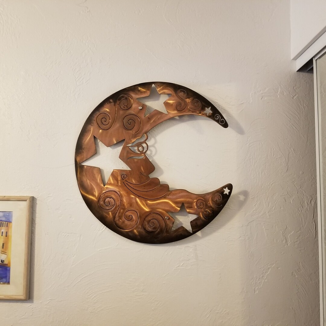 Moon Wall Decor Entrance Wall Moon Metal Wall Art Large Unique Home ...
