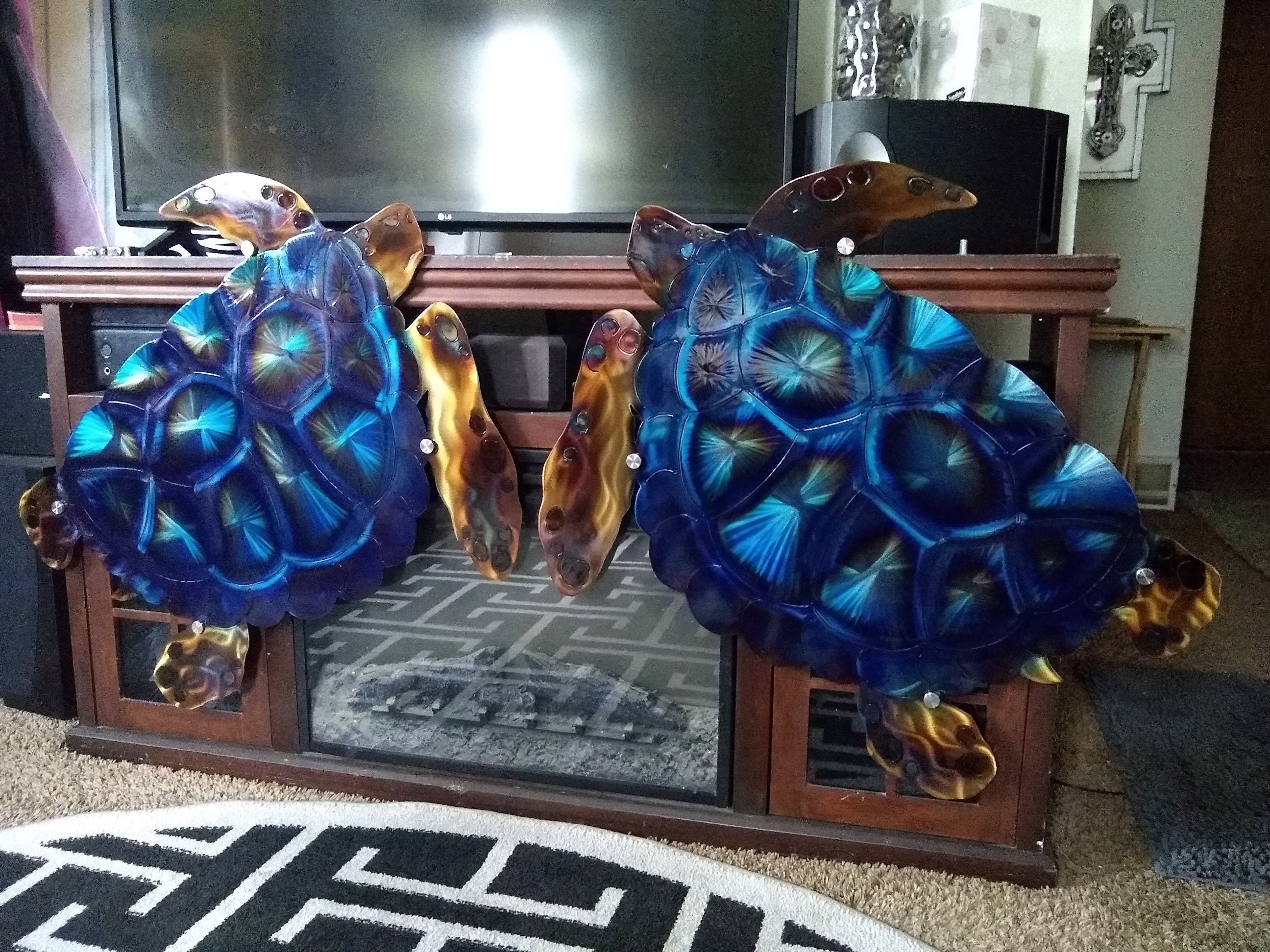 Metal Wall Art Sea Turtles Wall Sculpture Turtle - Handmade Metal Art ...
