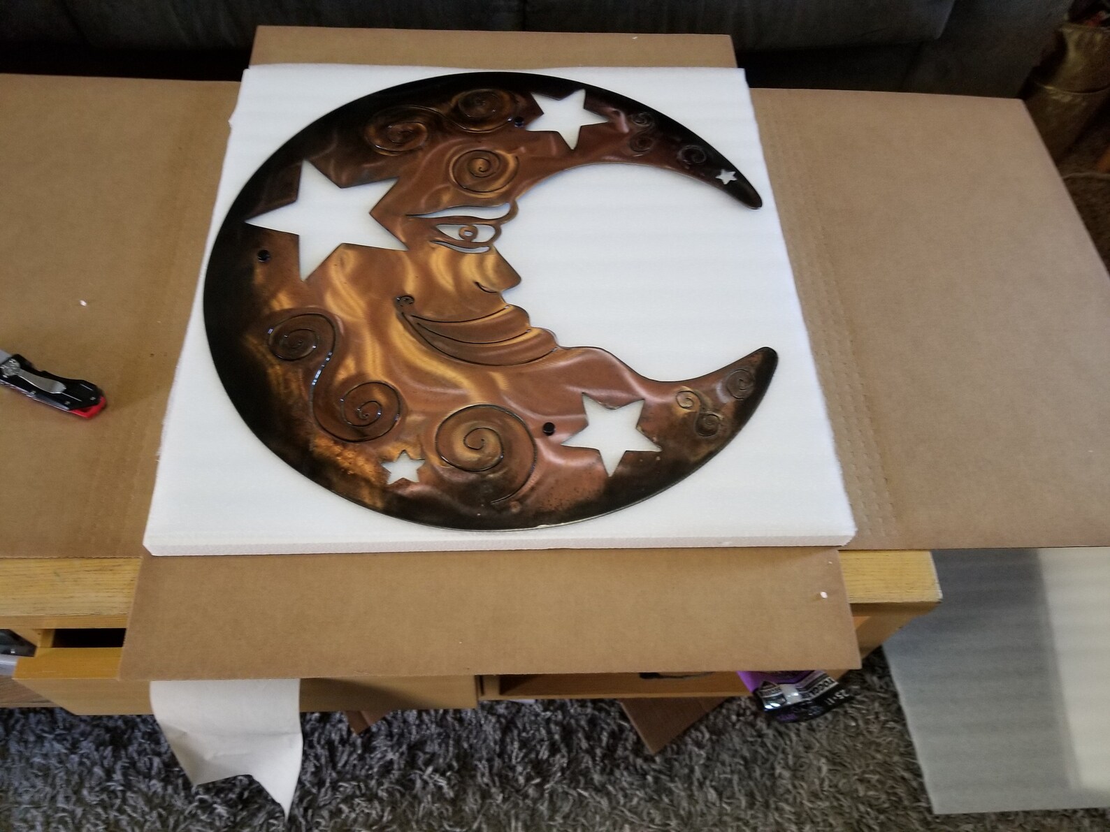 Moon Decor Wall Art / Large Rustic Metal Moon / ETSY Crescent - Etsy