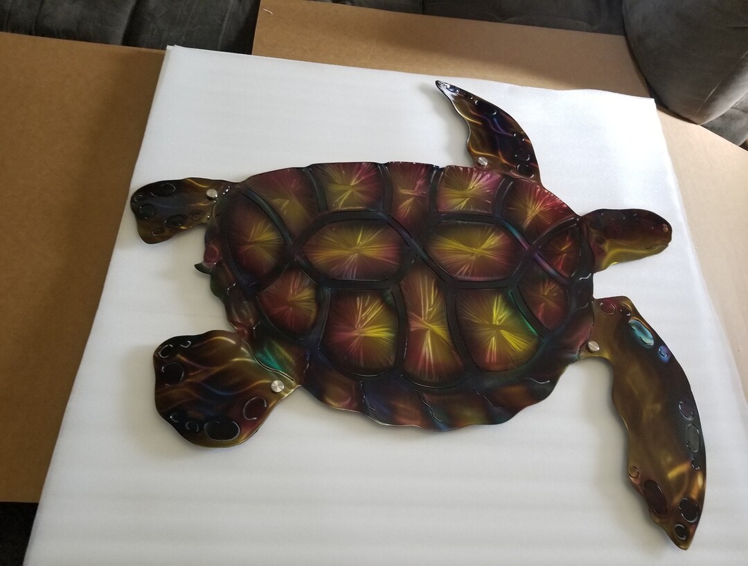 Giant Metal Sea Turtle Wall Decor ETSY Handmade Plasma Cut Turtle ...