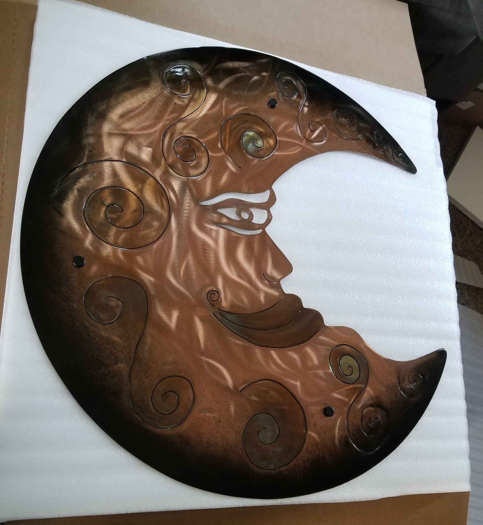 Metal Wall Art Moon / Home Decor Steel Moon & Stars Plasma Cut Garden ...
