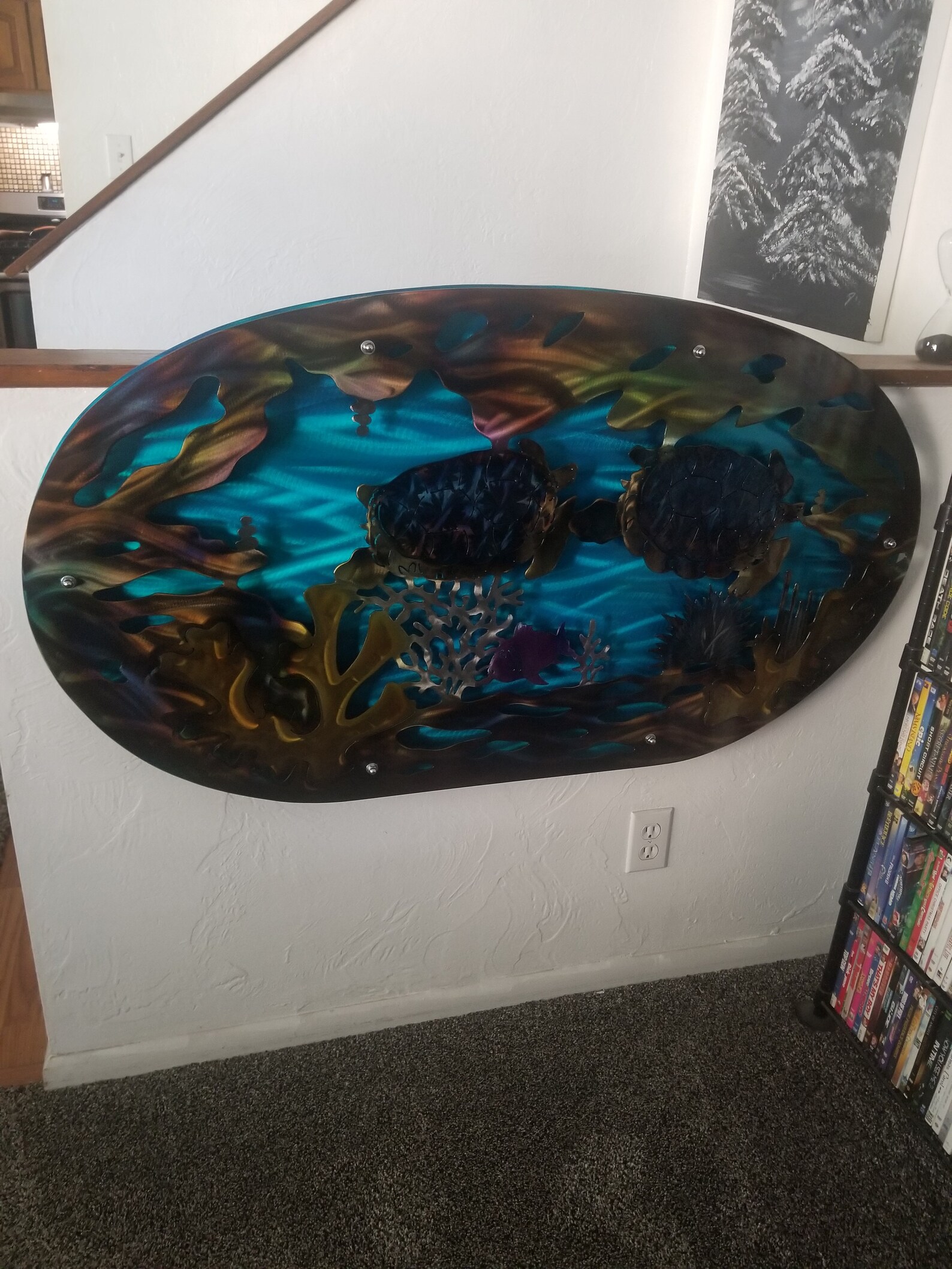 Metal Wall Sculpture Beach Scene Large Turtle Indoor Outdoor Art ETSY ...