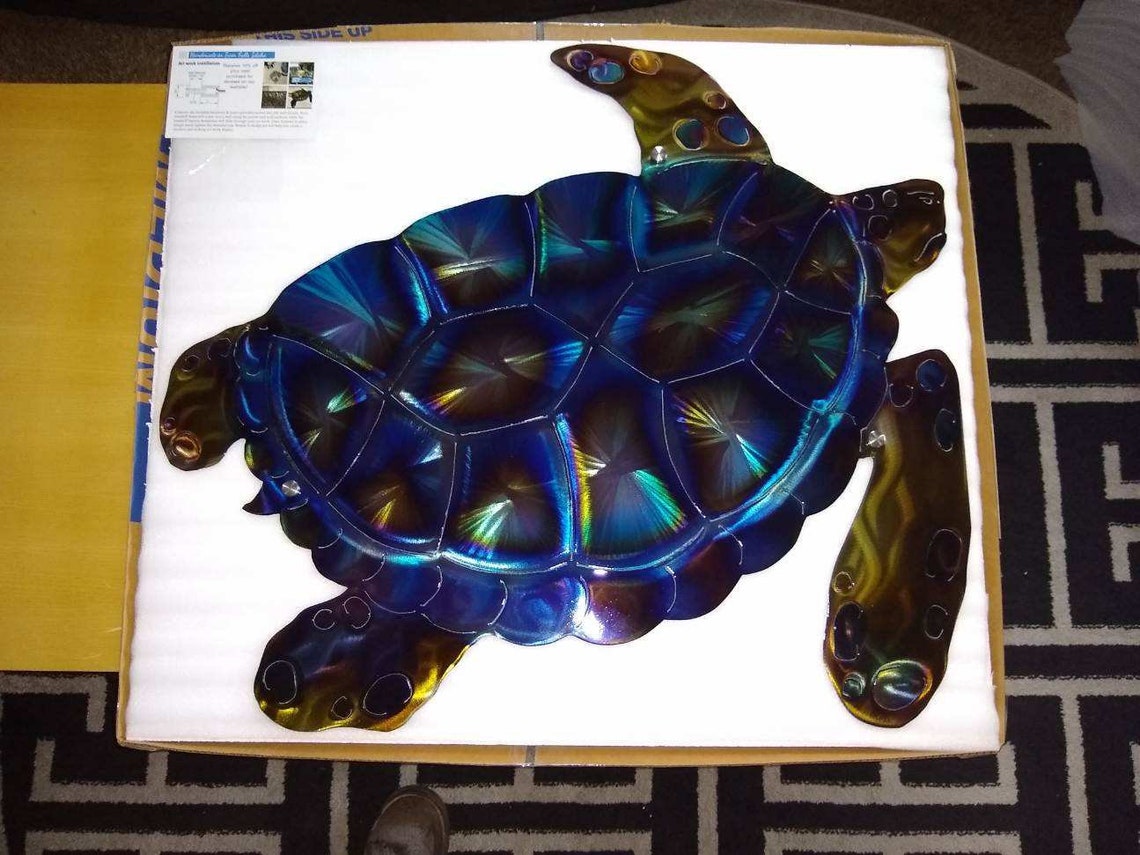 Giant metal sea turtle wall decor ETSY Handmade plasma cut | Etsy
