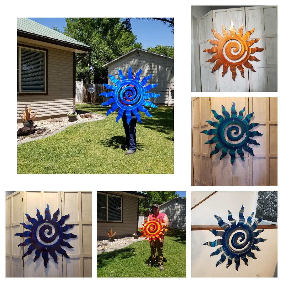 Metal Wall Art Sun, Patio Decor Sun Wall Sculpture, Indoor Outdoor Art ...