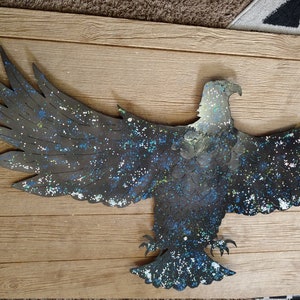Metal wall art Eagle steel bald eagle handmade glitter home | Etsy