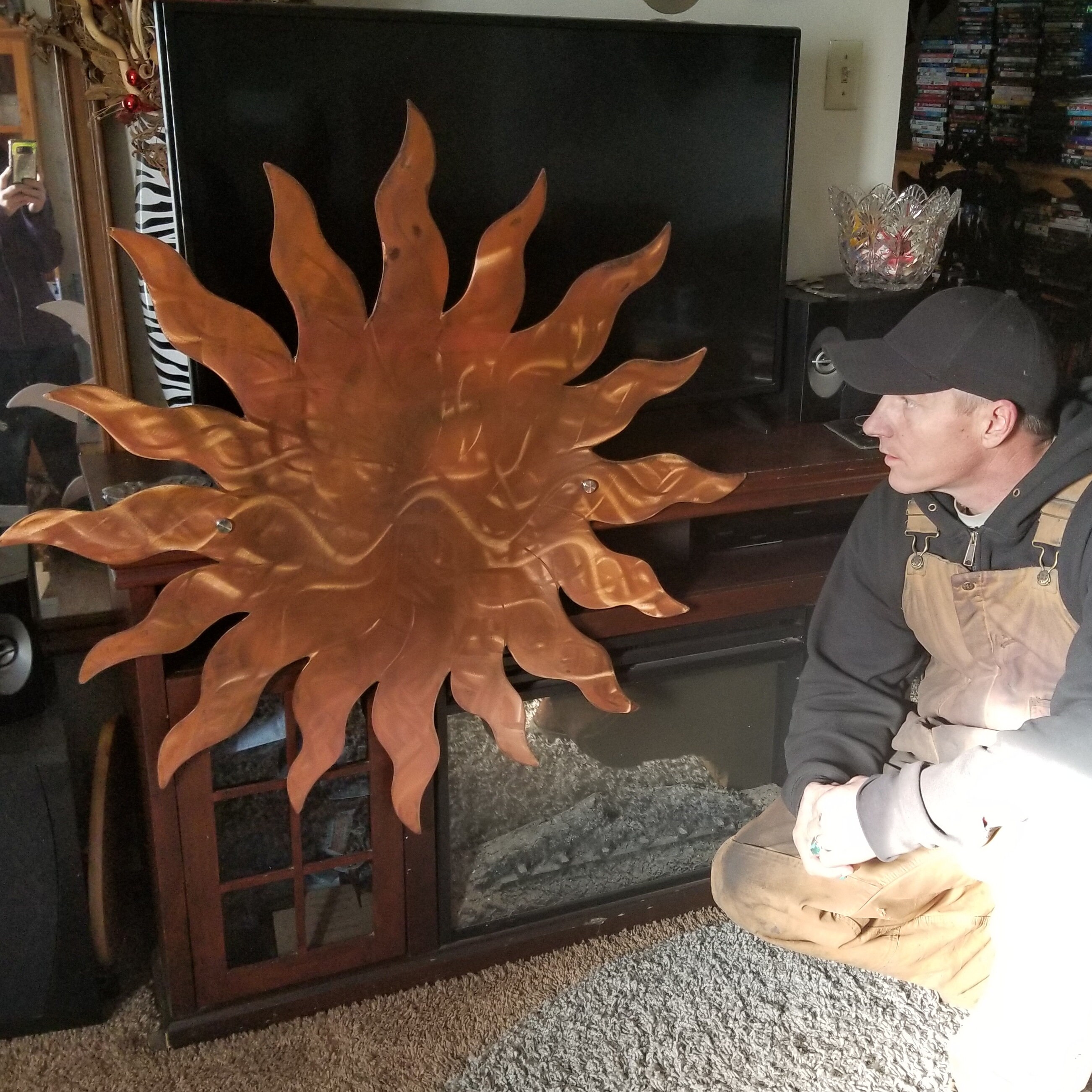 Wall decor Sun Indoor large sun outdoor Wall Decor recycled | Etsy