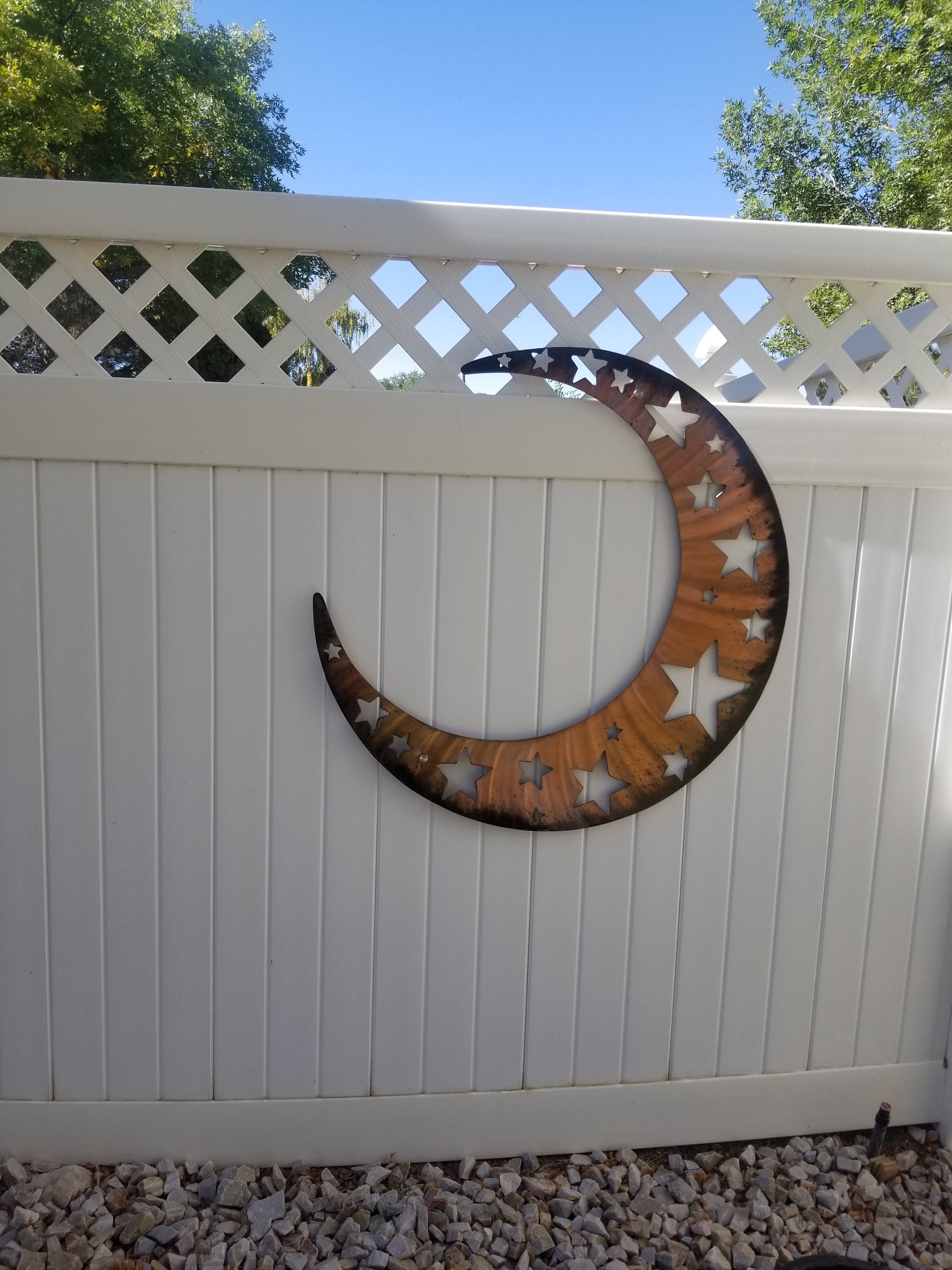 Rustic Metal Wall Art Large Moon Wall Art Home Decor Moon and - Etsy