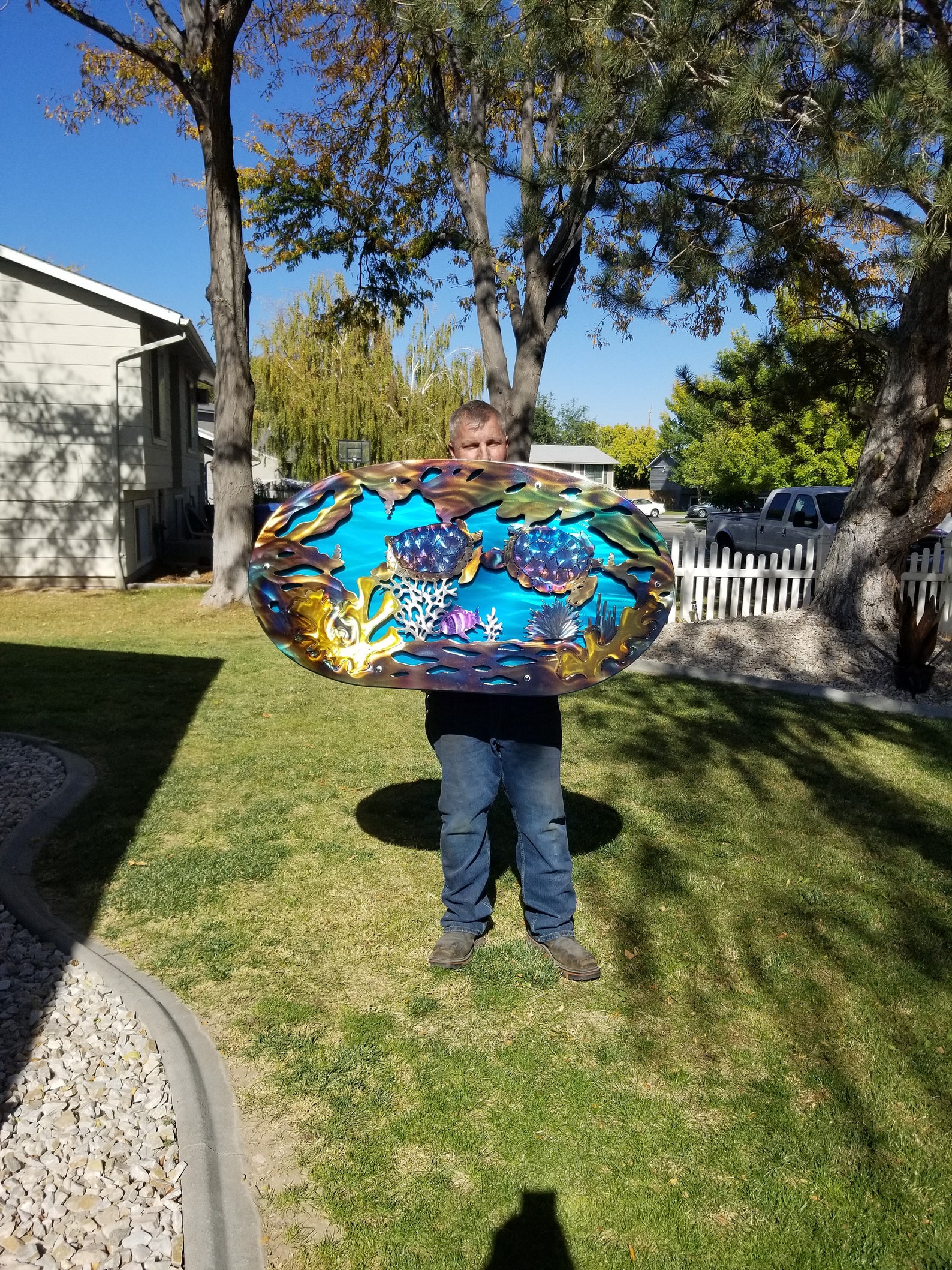 Metal Wall Sculpture Beach Scene Large Turtle Indoor Outdoor Art ETSY ...