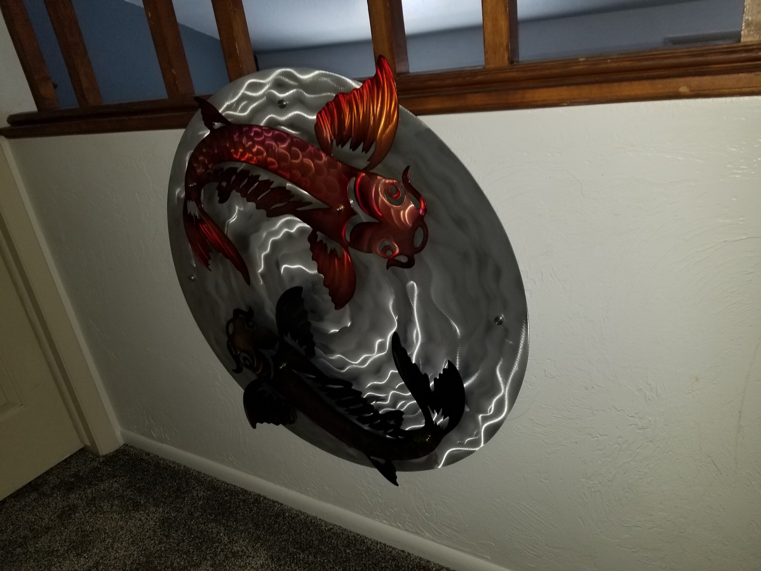 Koi Fish Metal Wall Art Giant Wall Hanging Sculpture - ETSY Custom Koi ...
