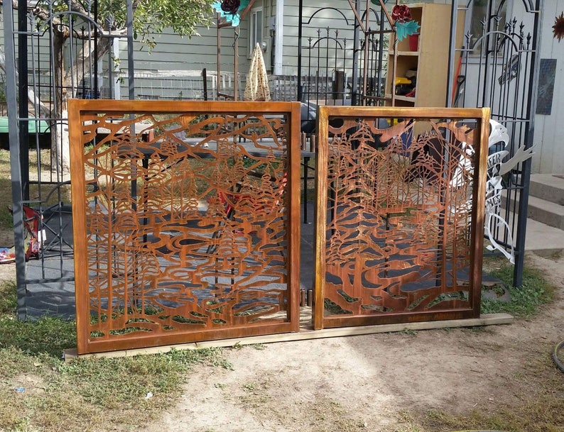 Metal Gate Custom Plasma Cut Panel ETSY Handmade Custom Garden | Etsy