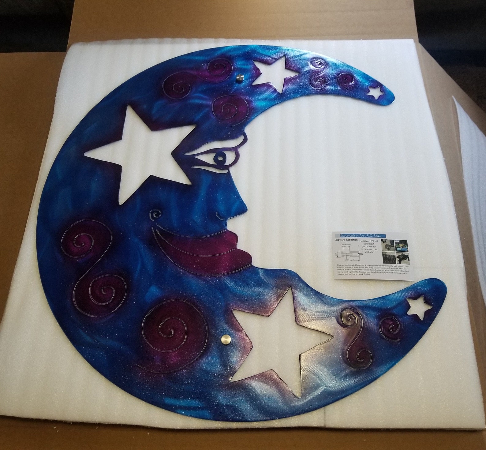 Metal Moon Wall Art Moon Patio Decor Crescent Moon Print - Etsy