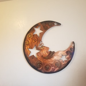 Moon Decor Wall Art / Large Rustic Metal Moon / ETSY Crescent Moon ...