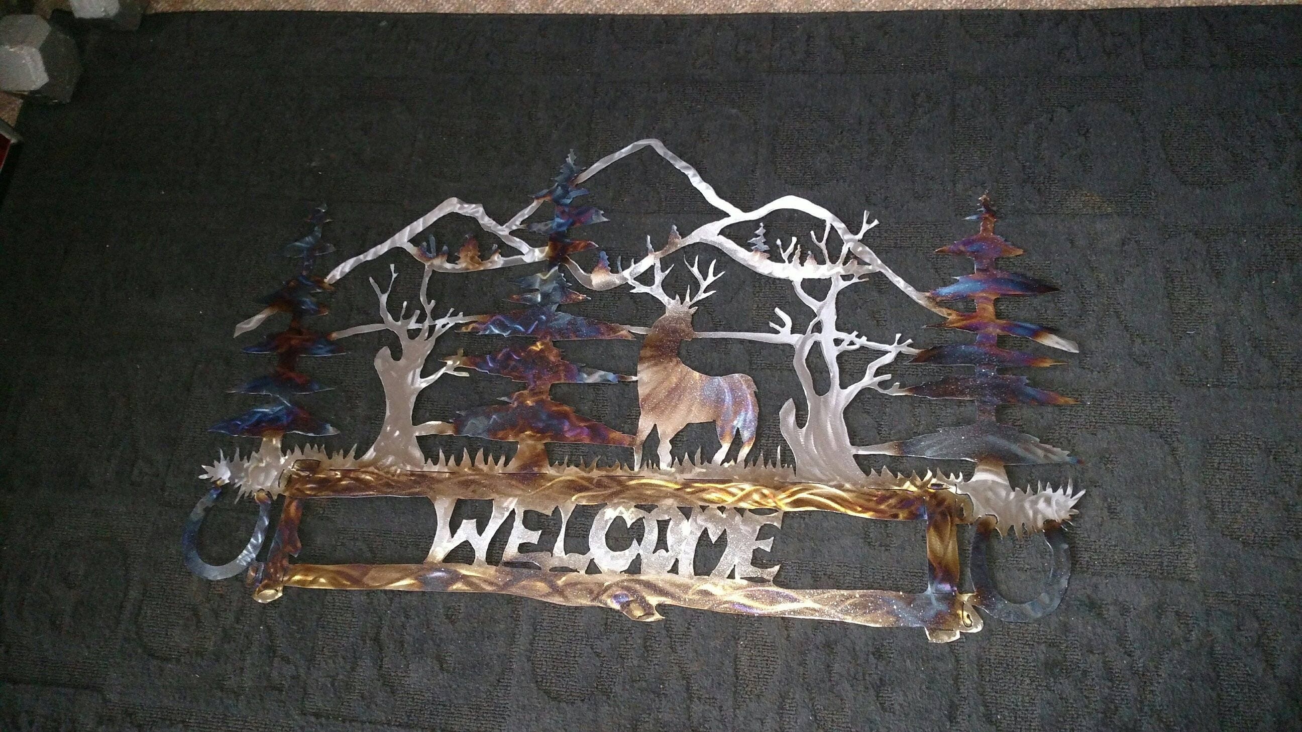 Outdoor Welcome Sign / Welcome Metal Elk Signs / Housewarming - Etsy