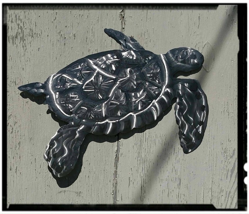 Large Sea Turtle Metal Wall Decor ETSY Handmade Custom Metal - Etsy