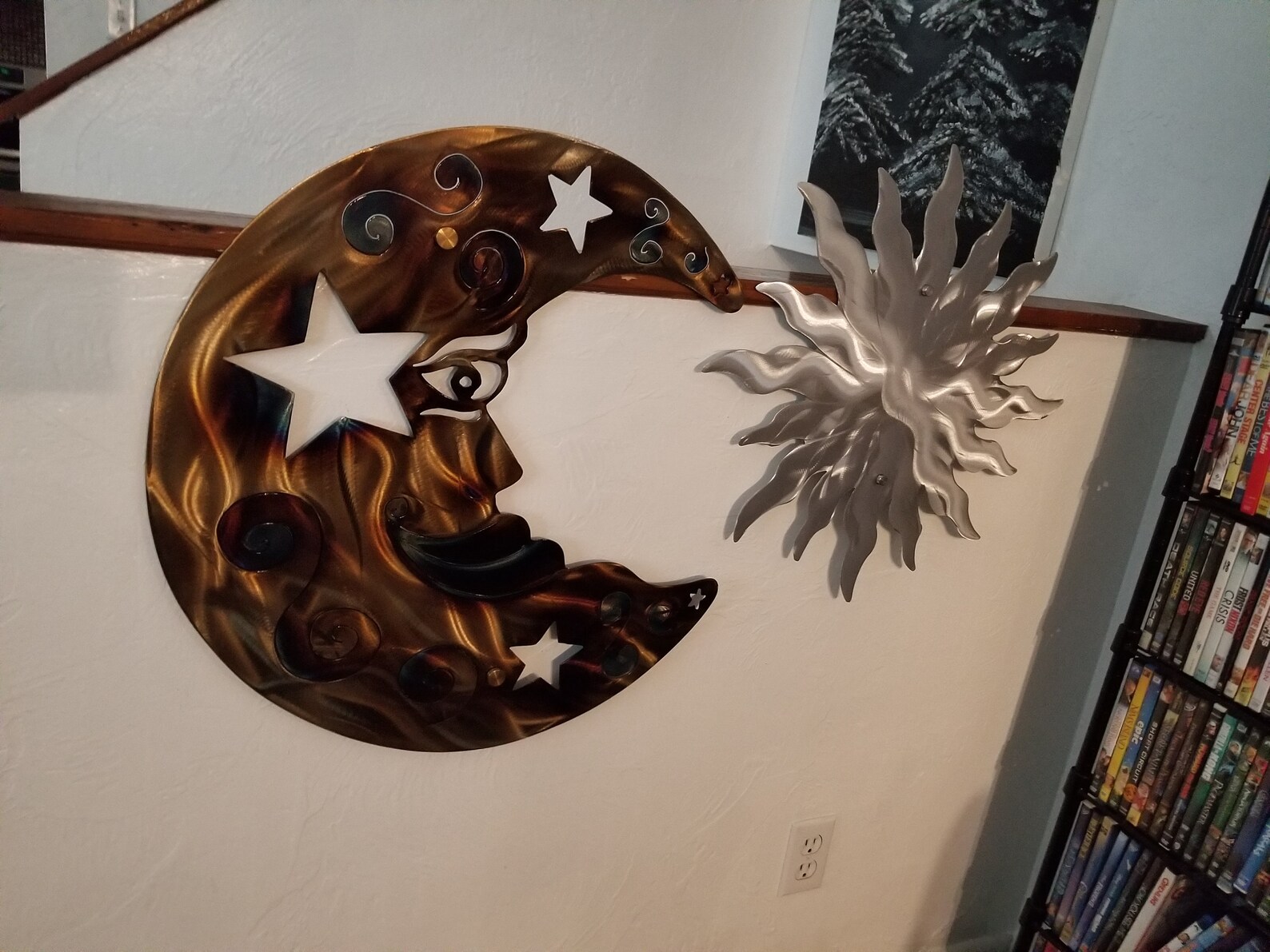 Metal Moon Wall Art Moon Patio Decor Crescent Moon Print - Etsy