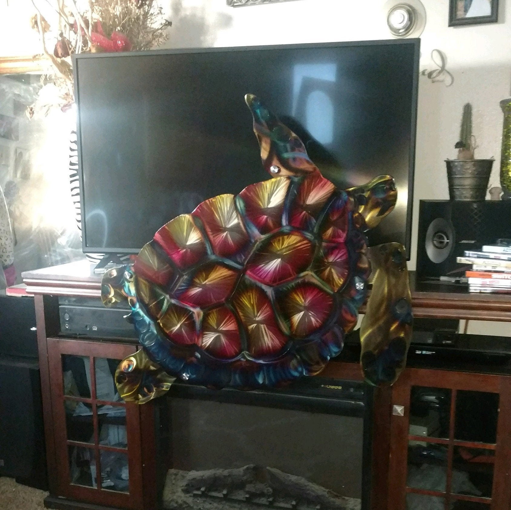 Giant metal sea turtle wall decor ETSY Handmade plasma cut | Etsy