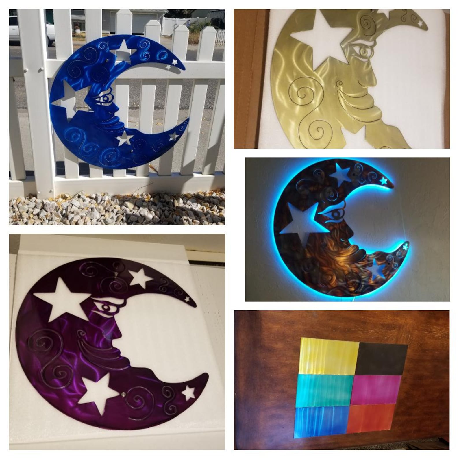 Patio Decor Metal Wall Art Moon / Metal Wall Decor Moon / ETSY - Etsy