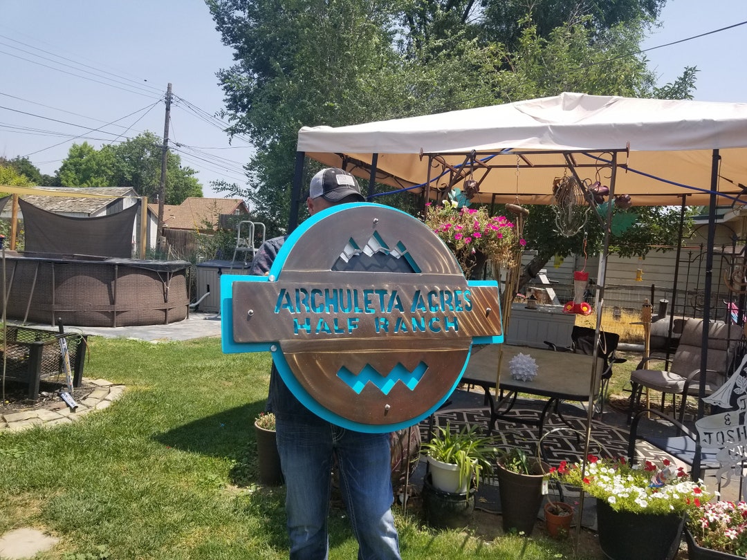 Rustic Metal Sign Custom Business Logo Design Personalized Metal Sign ...