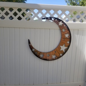 Metal Moon Wall Art Decor Rustic Wall Decor, Moon and Stars Modern ...