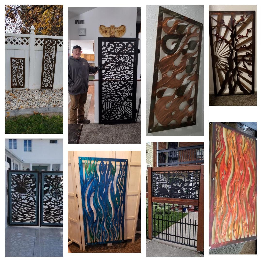 Metal Privacy Screen / Decorative Panel / Outdoor Garden Fence Art ...