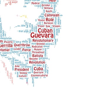 Customizable Che Guevara Word Cloud Art, Unique Wall Decor (digital PDF ...