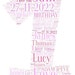 Personalized Number Word Cloud, Custom Birthday Keepsake, Eye-catching ...