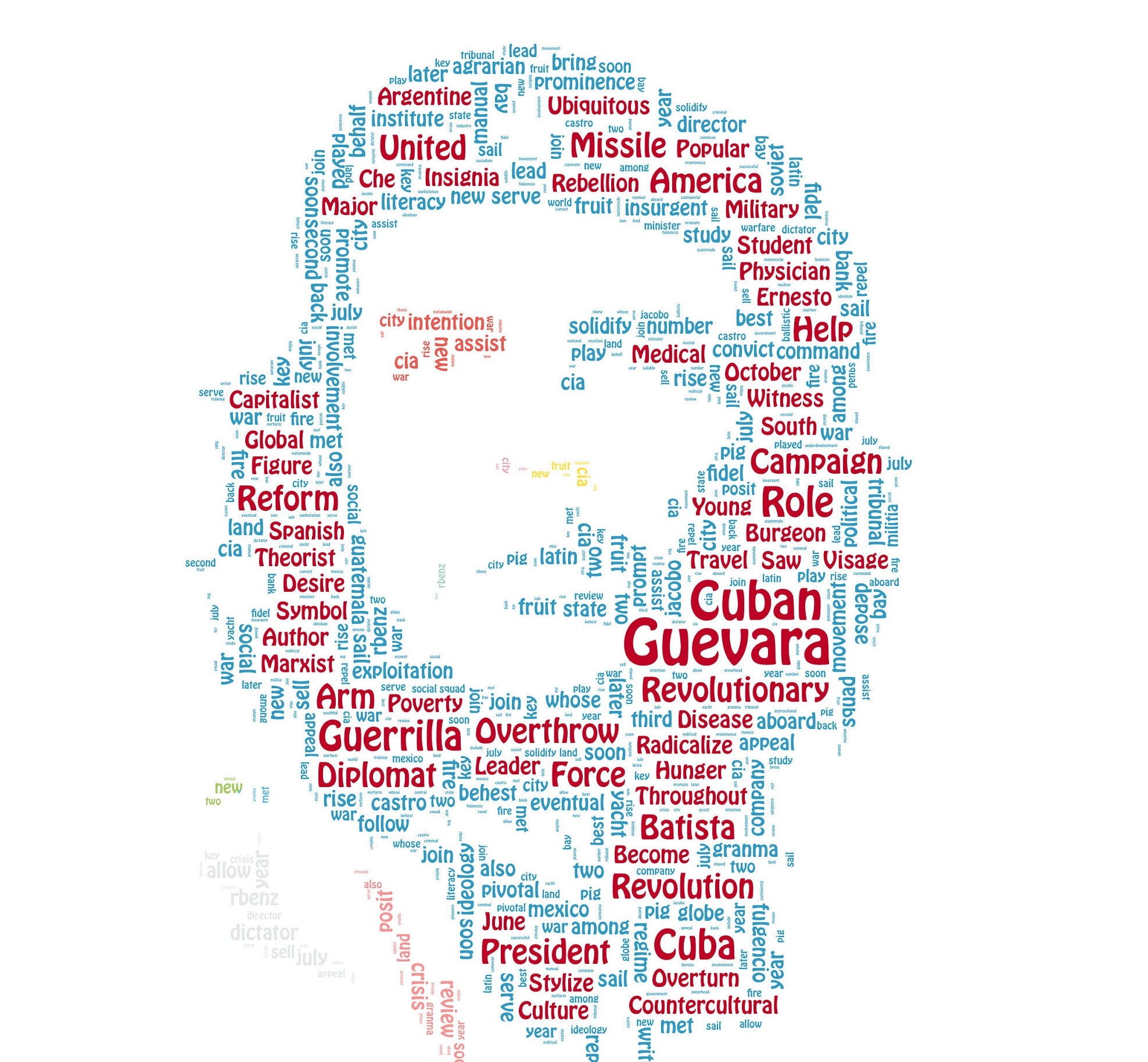 Customizable Che Guevara Word Cloud Art, Unique Wall Decor (digital PDF ...