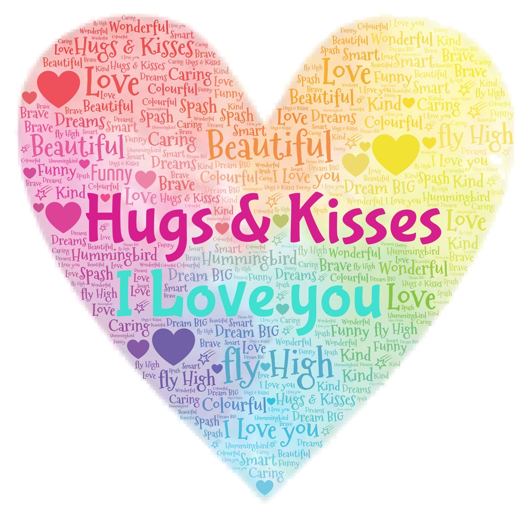 Beautiful Heart-shaped Word Cloud, Unique Home Decor, Engagement Gift ...